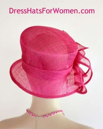 Women's Hot Pink Sinamay Straw Spring Designer Fashion Hat YQ1 | Dress ...